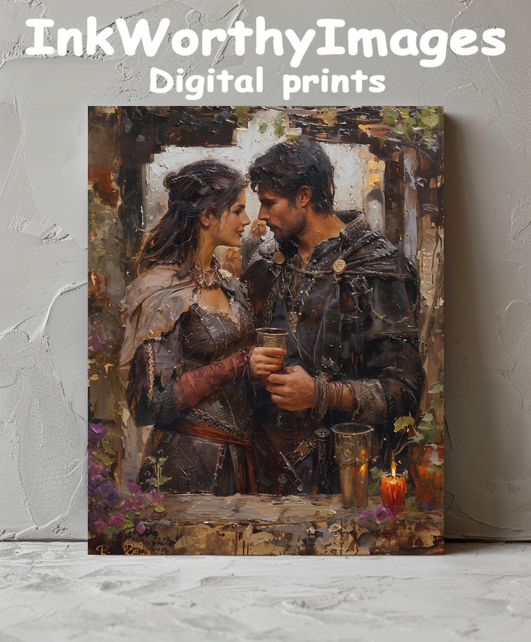 Romantic Medieval Couple | Enchanting Fantasy Art | Lovers in Armor ...