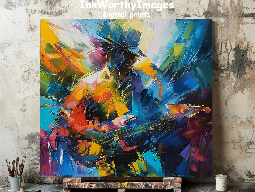Jazz in Color Abstract Musician Art Digital Print Dynamic Music Decor ...