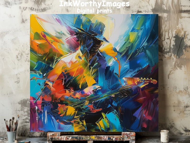 Jazz in Color Abstract Musician Art Digital Print Dynamic Music Decor ...