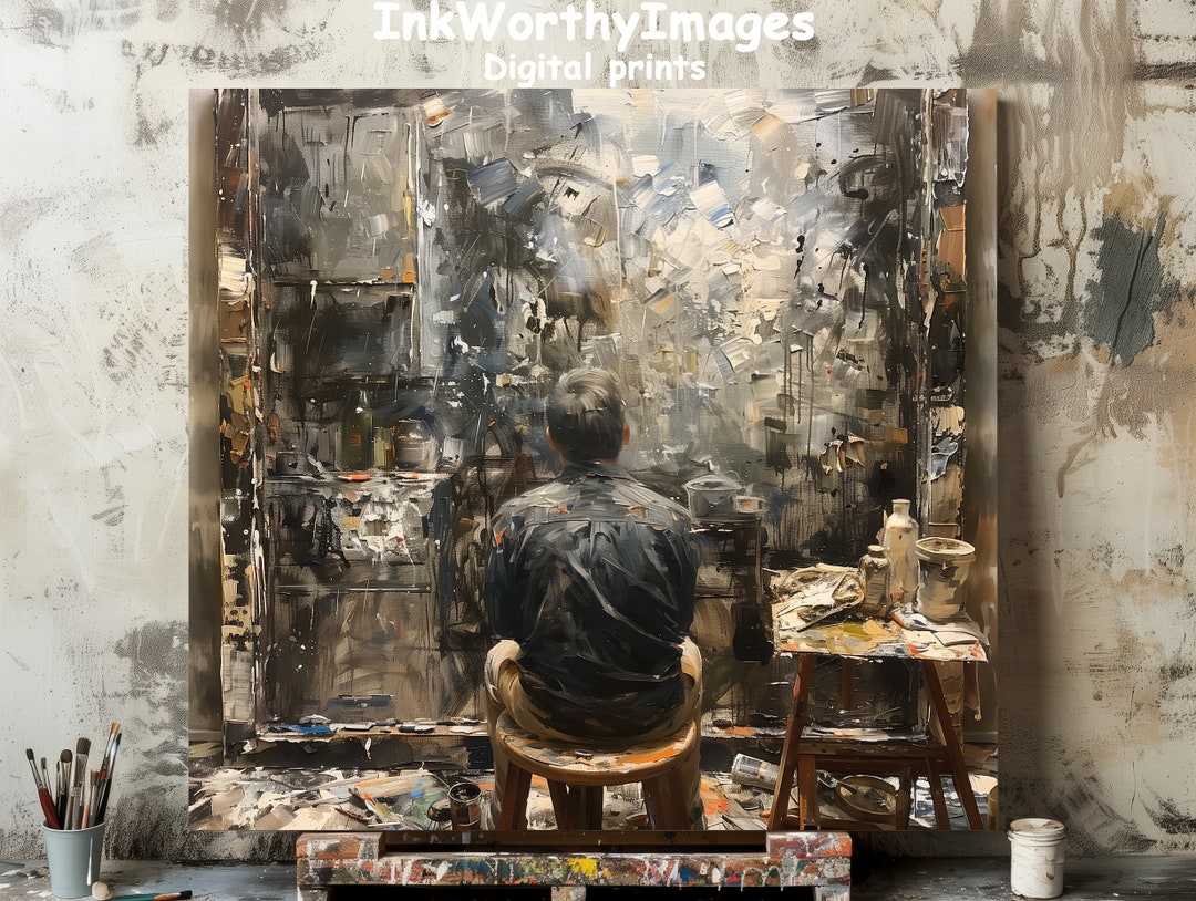 Artist in Studio | Creative Process | Reflective Moment | Abstract Art ...