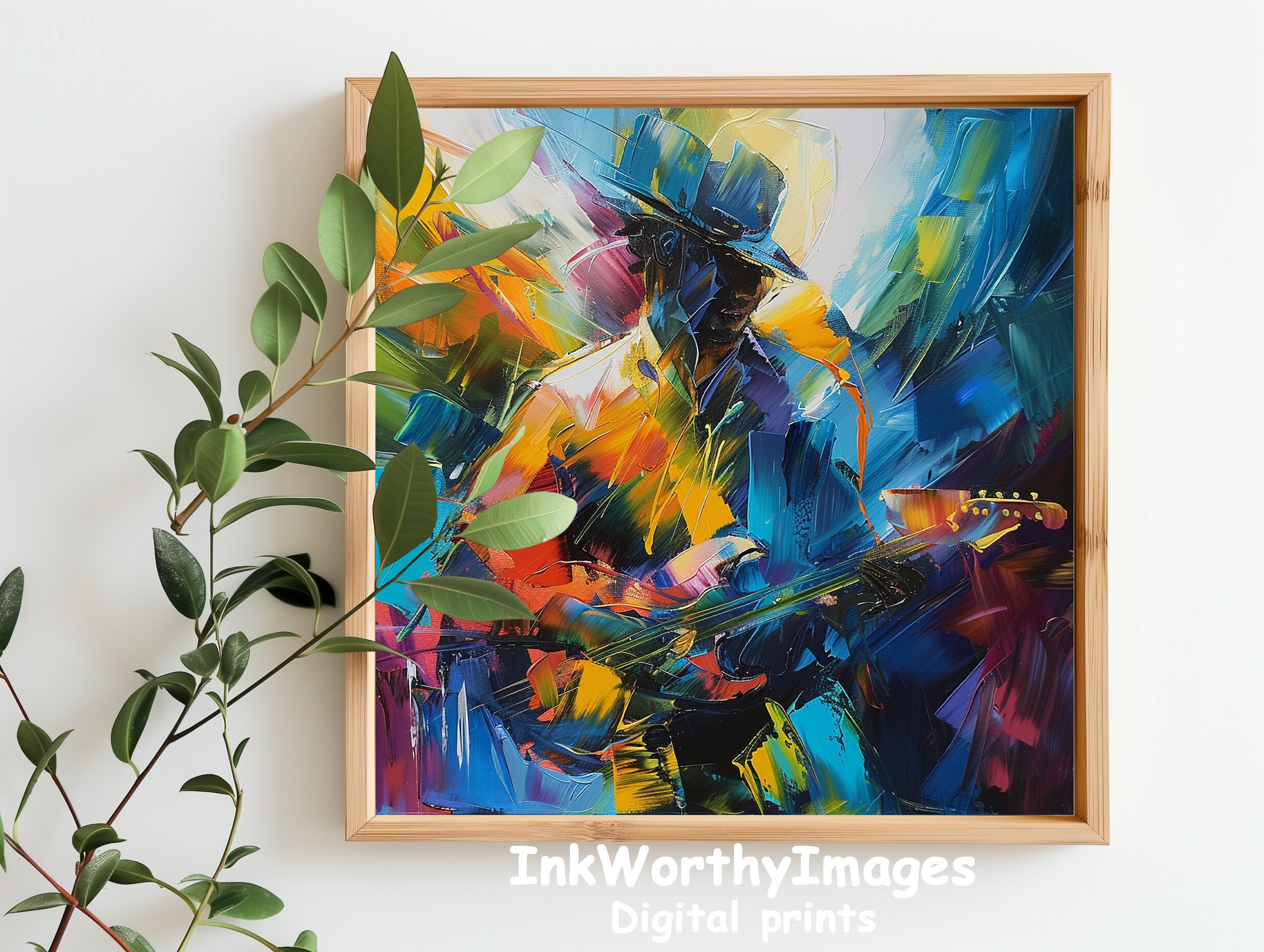 Jazz in Color Abstract Musician Art Digital Print Dynamic Music Decor ...