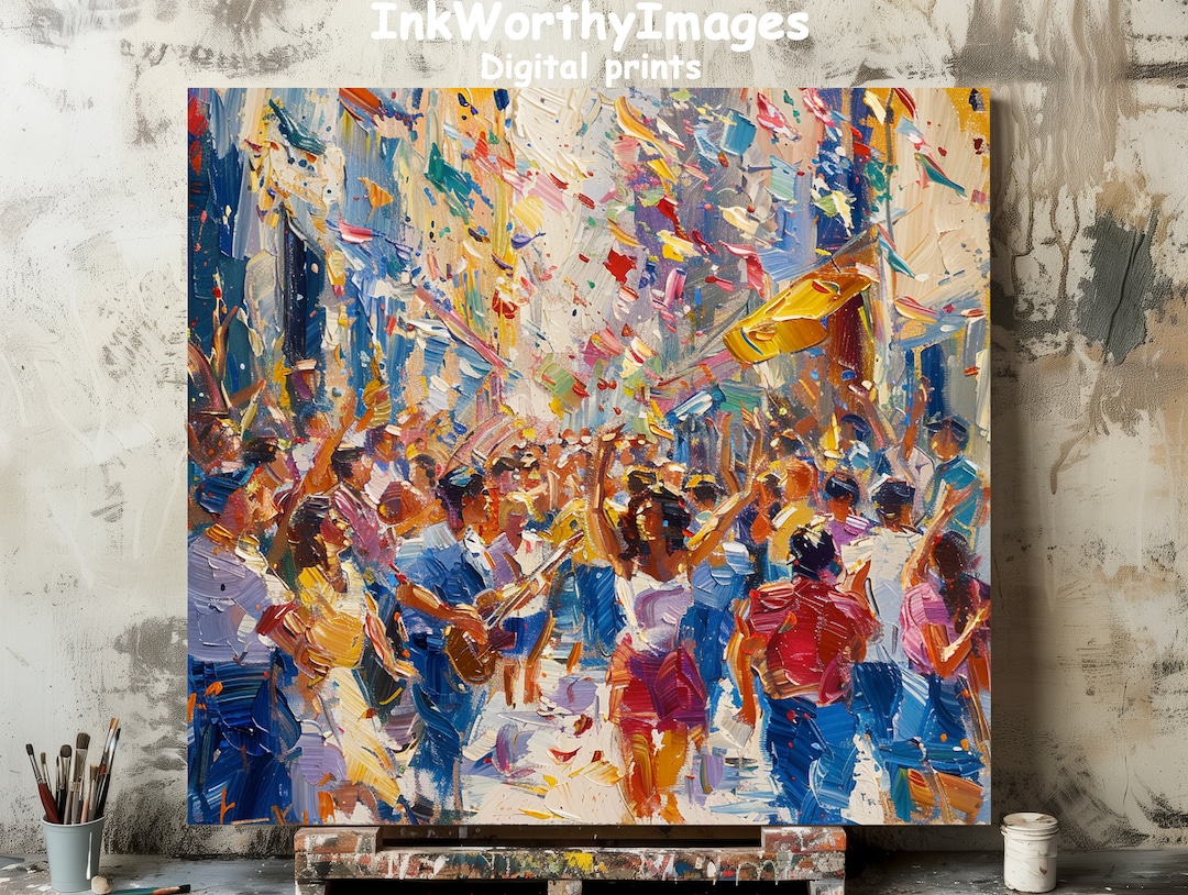 Colorful Street Festival Art Print: Lively Mexican Celebration (digital ...