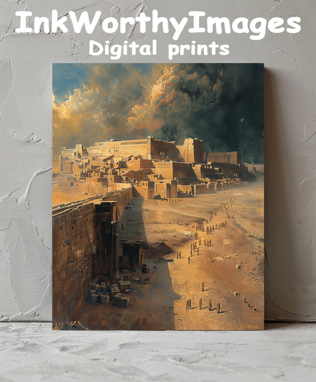 Ancient Desert Citadel Painting | Historical Fortress Art | Majestic ...