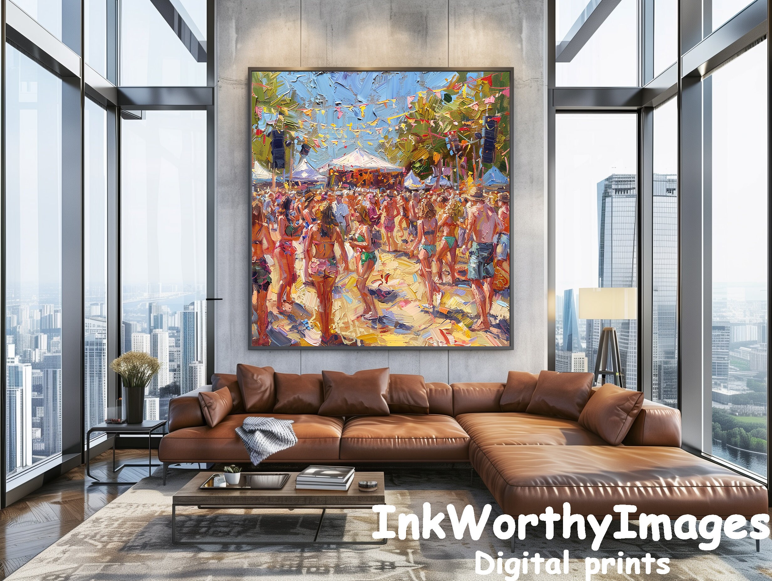 Lively Beach Festival | Colorful Summer Party Art | Vibrant Seaside ...