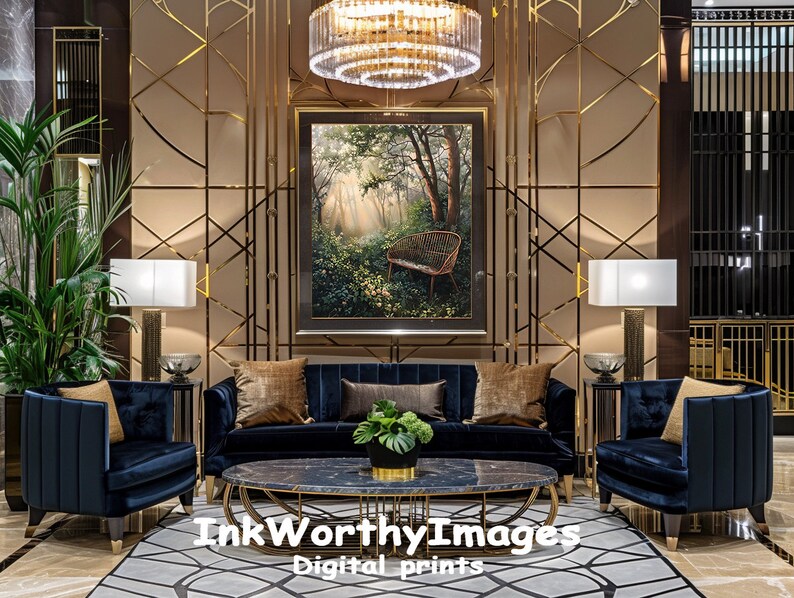 Sunlit Forest Bench Print Digital Download Printable Wall Art Serene ...