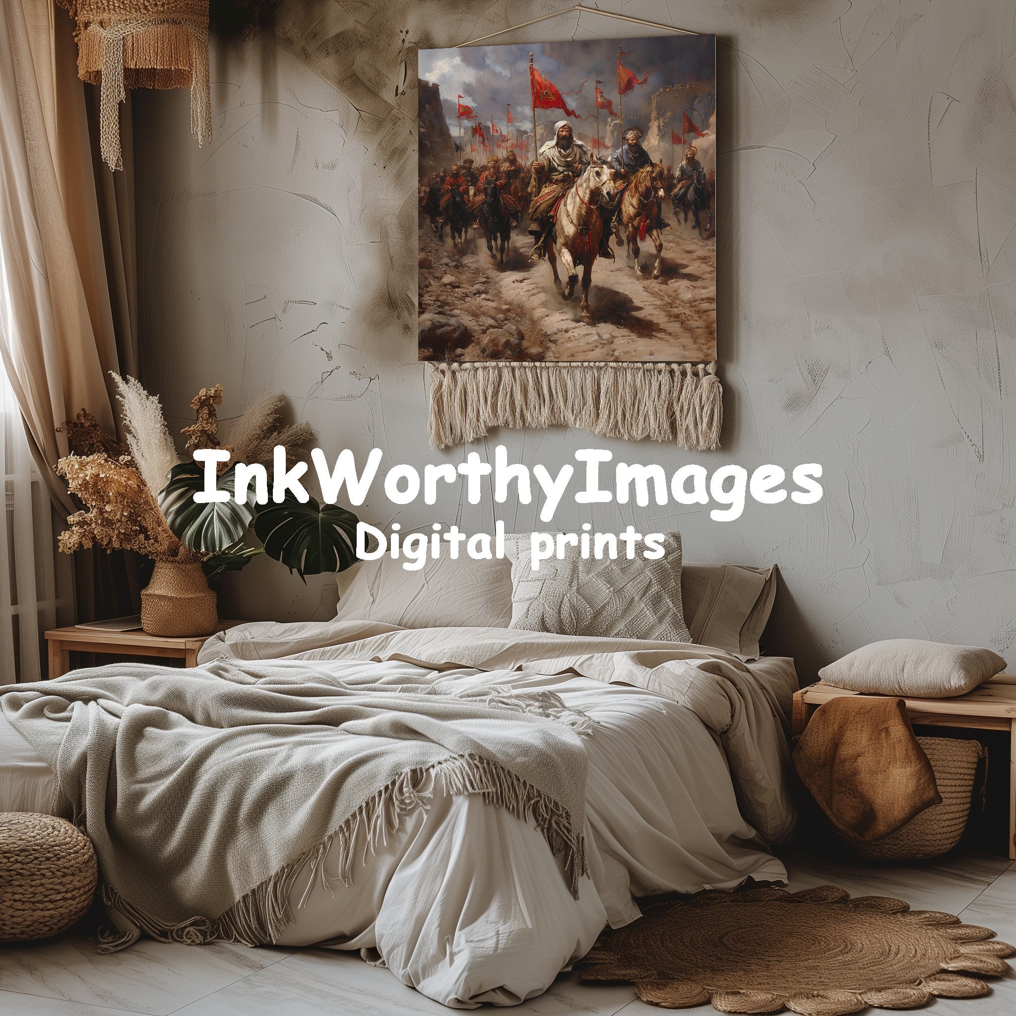 Historical Warrior Cavalry Painting | Middle Eastern Battle Art ...