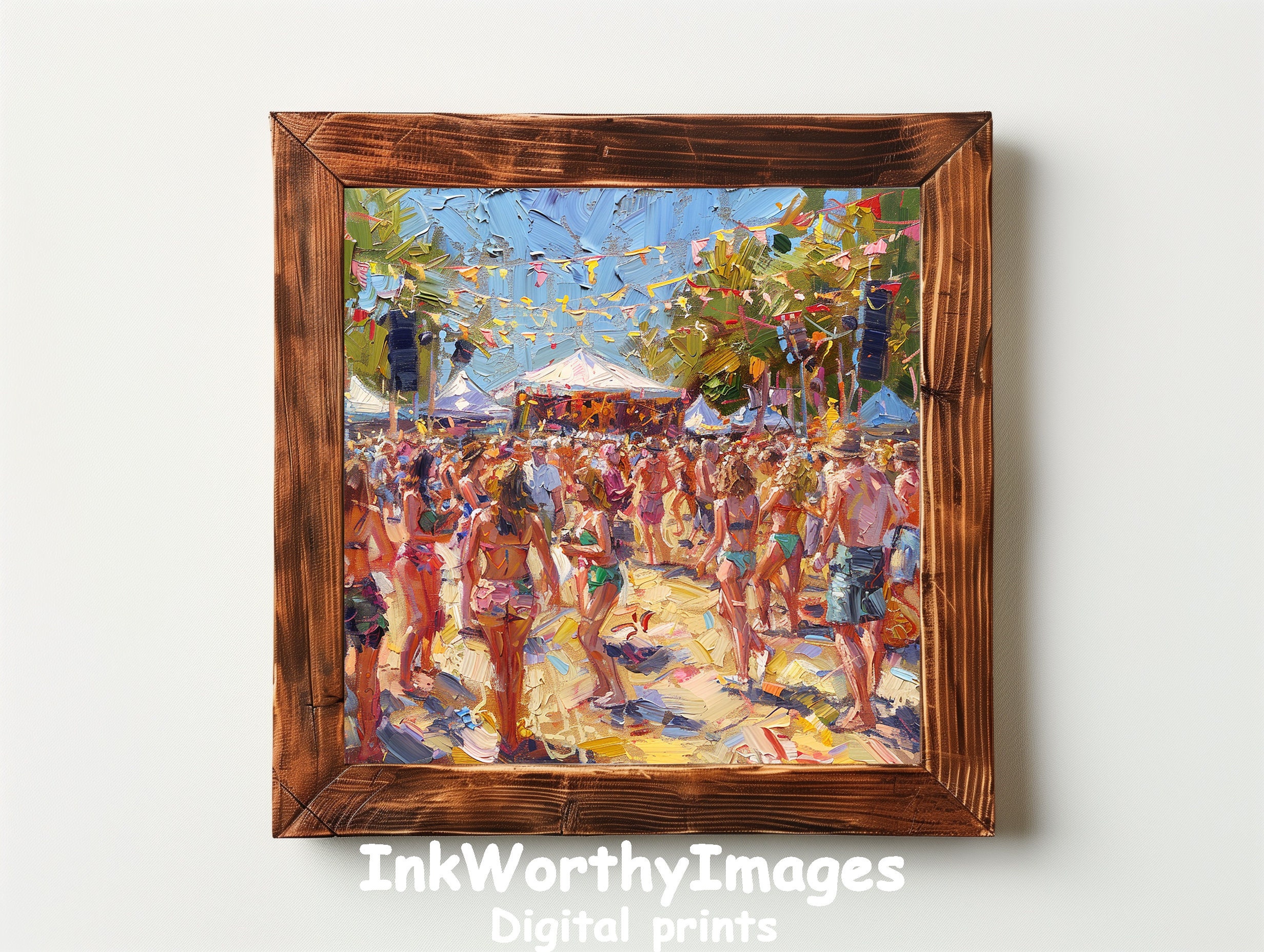 Lively Beach Festival | Colorful Summer Party Art | Vibrant Seaside ...