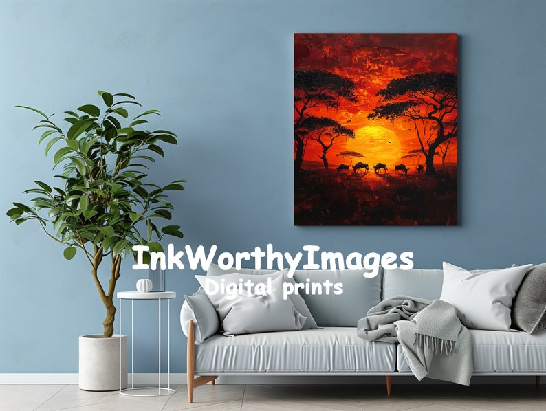 African Sunset Safari | Digital Download | Printable Wall Art | Home ...
