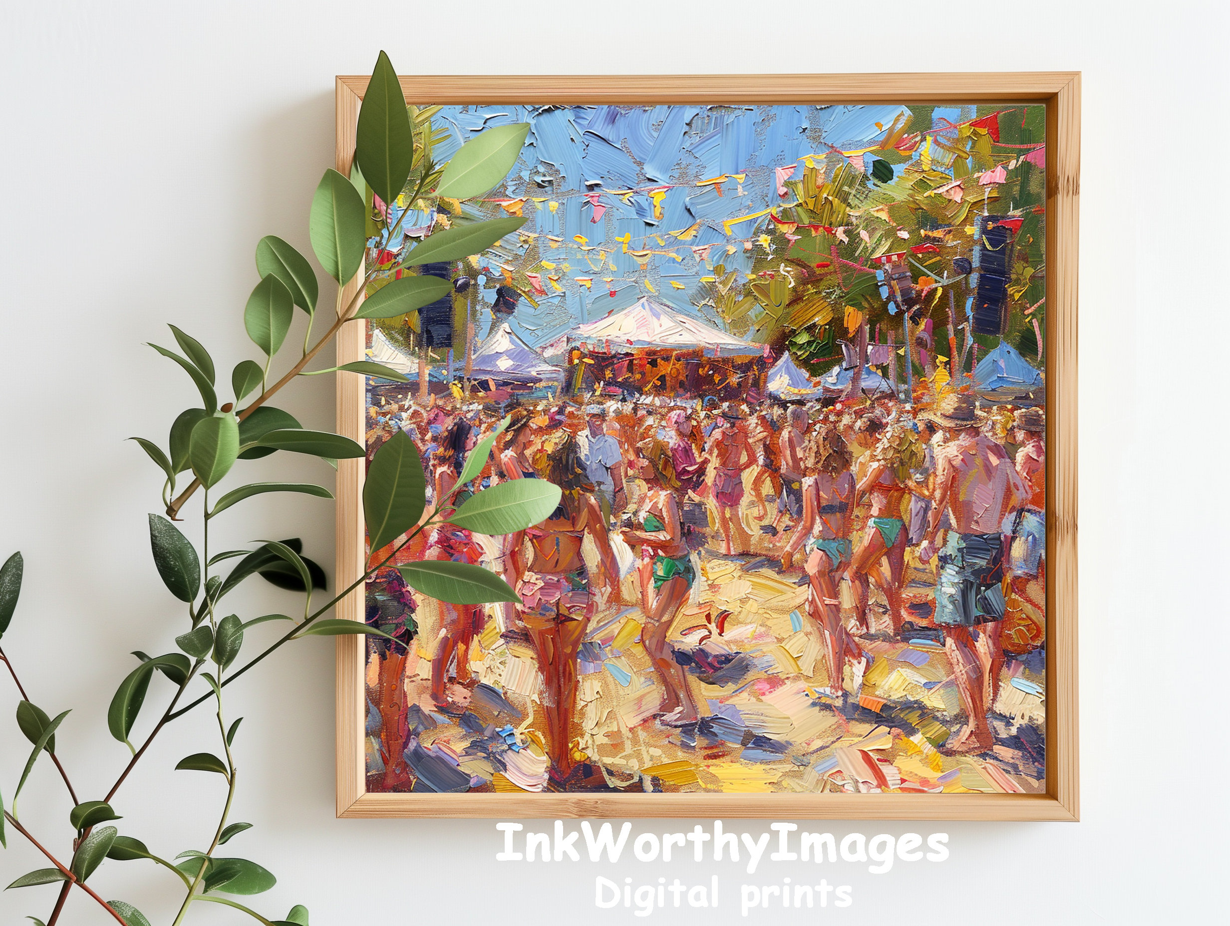 Lively Beach Festival | Colorful Summer Party Art | Vibrant Seaside ...