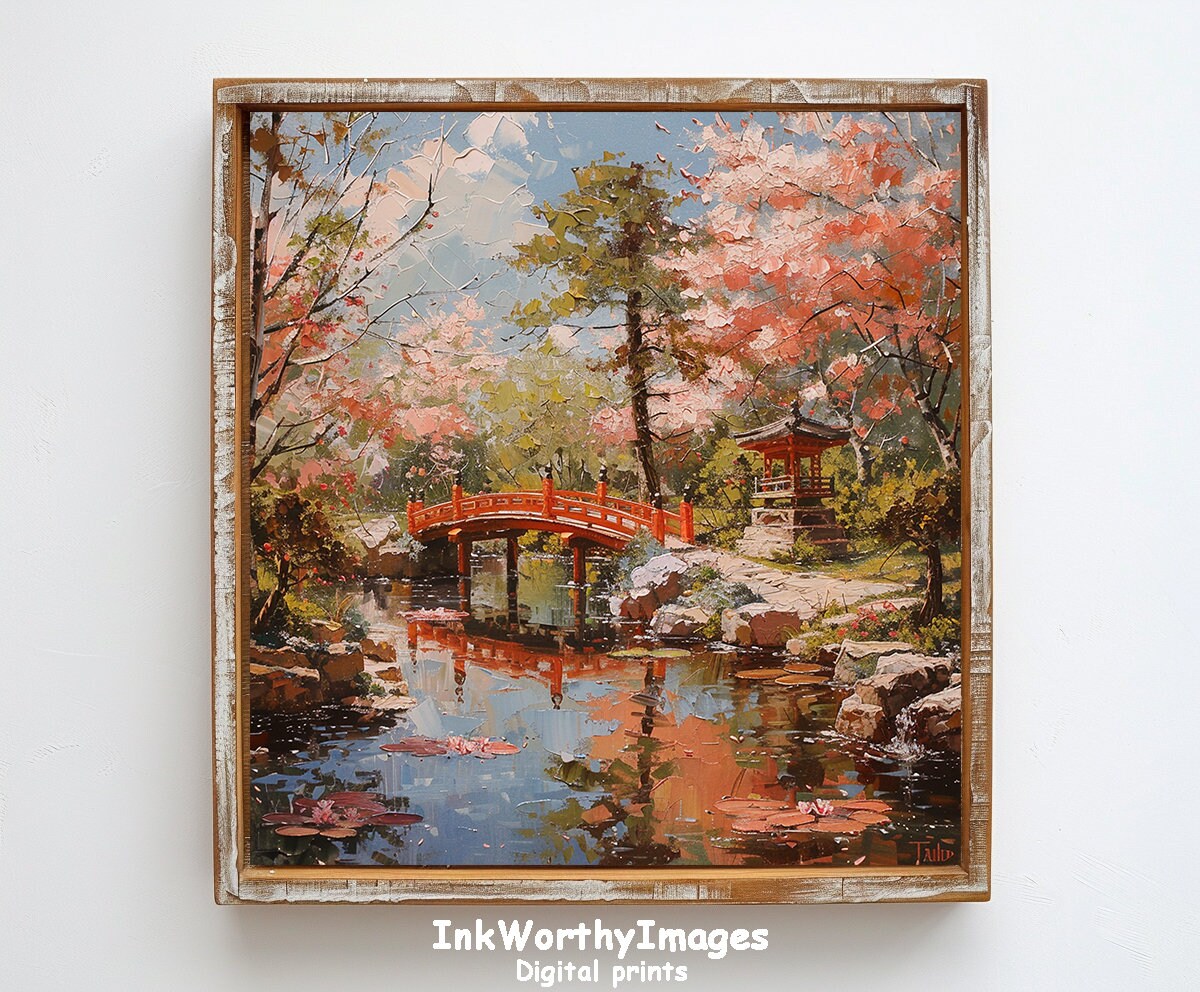 Sakura Serene Japanese Zen Garden | Tranquil Cherry Blossom Art ...