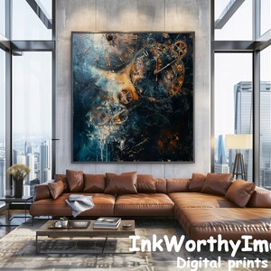 Steampunk Clockwork Art Print | Industrial Vintage Decor | Mechanical ...