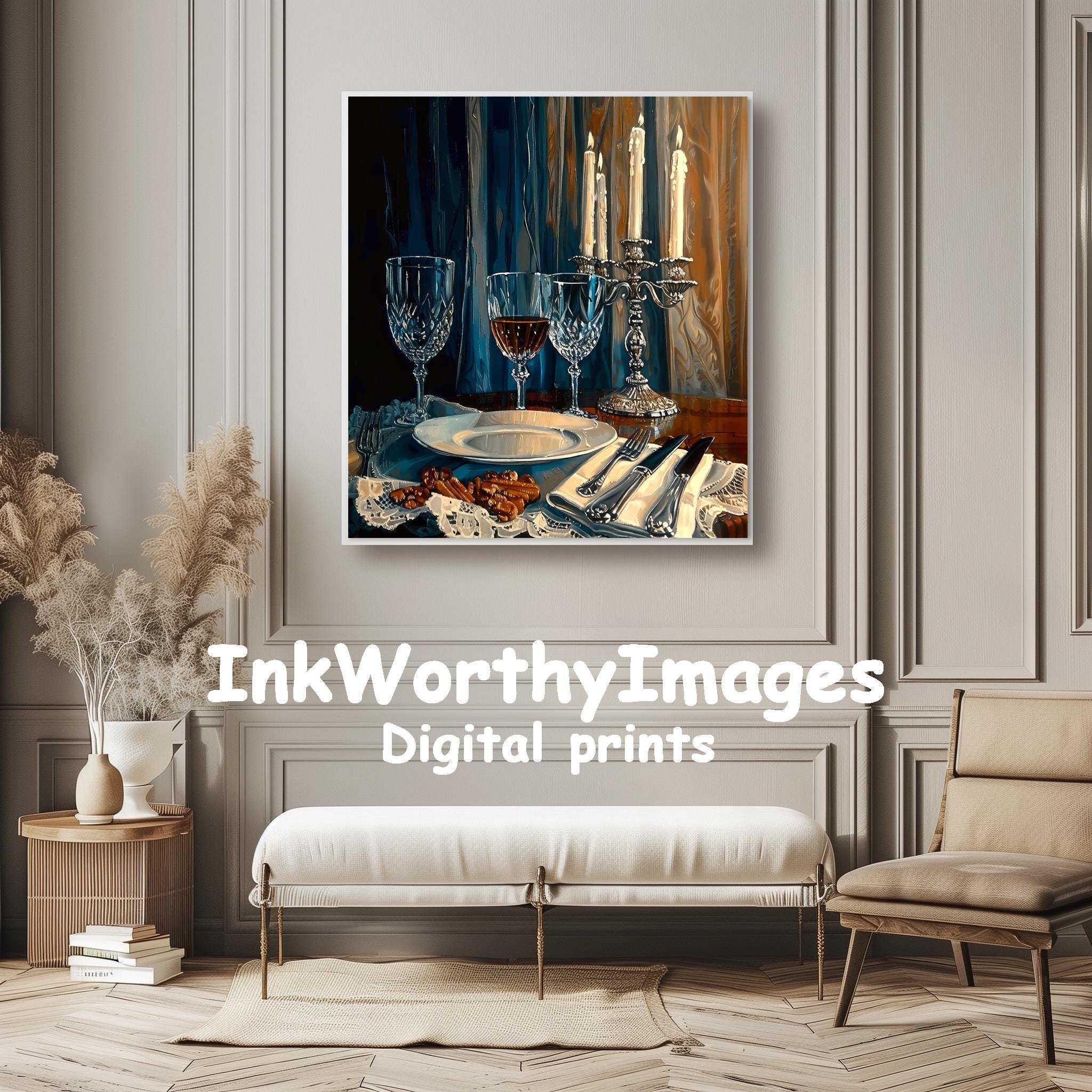 Diverse Wall Art Prints Bundle Dramatic Scenes Elegant Tablescapes ...