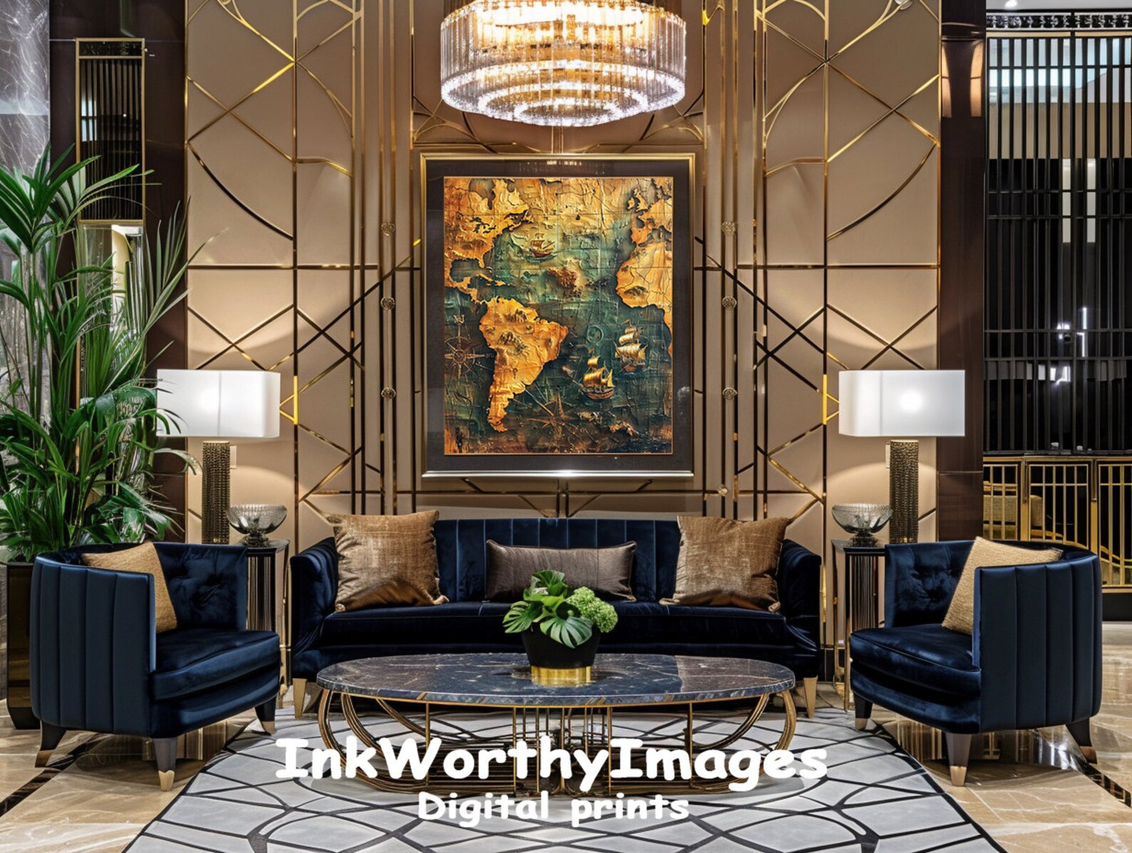 Vintage World Map Art | Digital Download | Printable Wall Art | Home ...