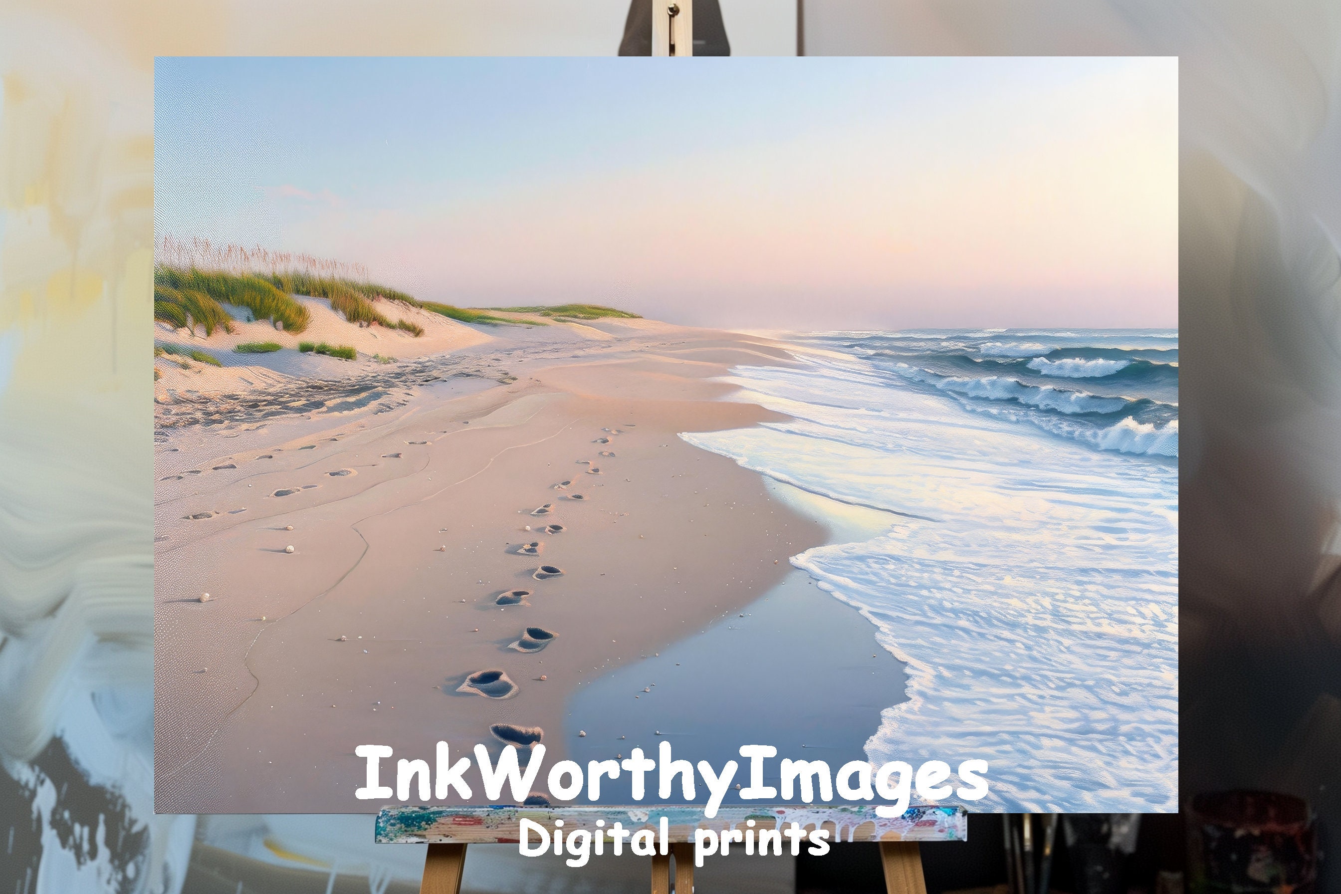 Calm Morning Beach Digital Download Coastal Wall Art Serene Beach ...