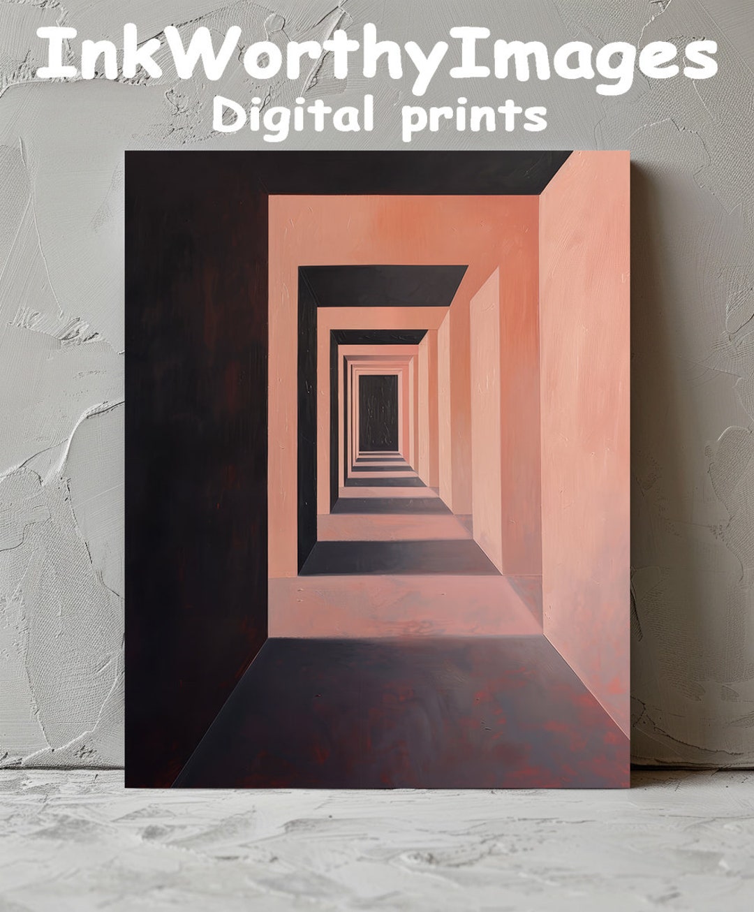 Abstract Geometric Tunnel | Modern Depth Illusion Art | Minimalist Wall ...