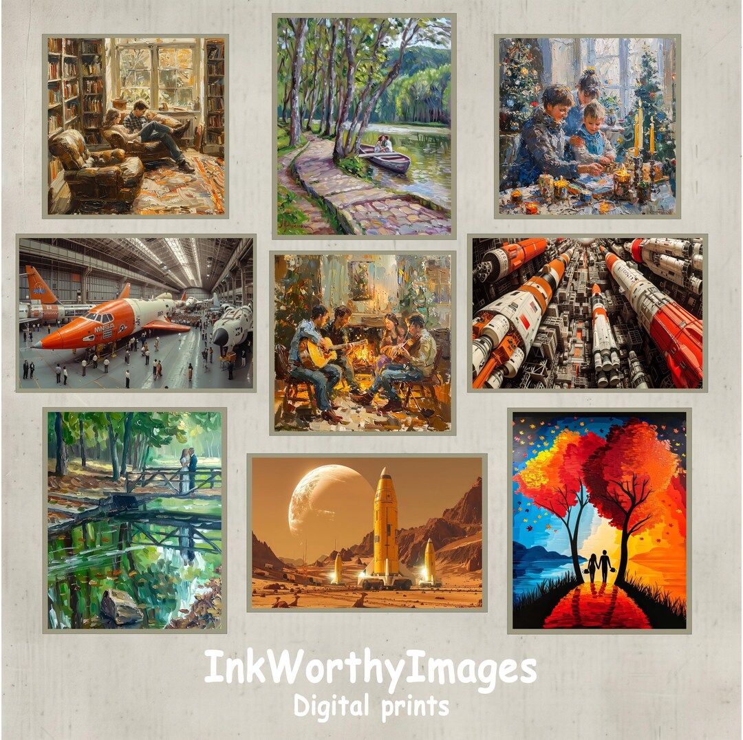 Romantic Beach Scenes Digital Art Print Bundle Wall Art Nature ...