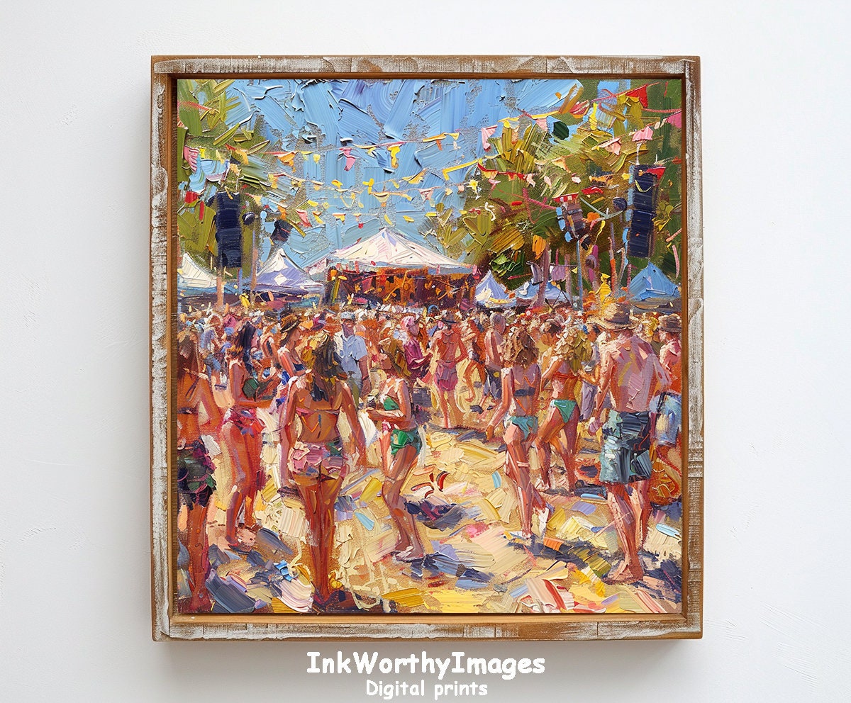 Lively Beach Festival | Colorful Summer Party Art | Vibrant Seaside ...
