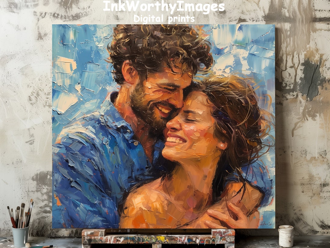 Romantic Couple Art | Love and Happiness | Intimate Portrait | Romantic ...