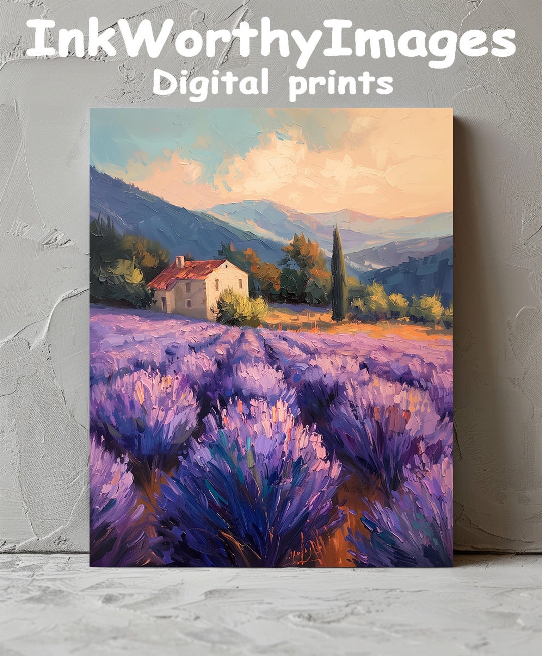 Provence Lavender Field Art Print | French Countryside Landscape ...