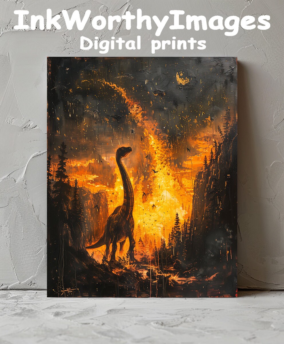 Dinosaur Extinction Event | Dramatic Prehistoric Scene | Jurassic Wall ...