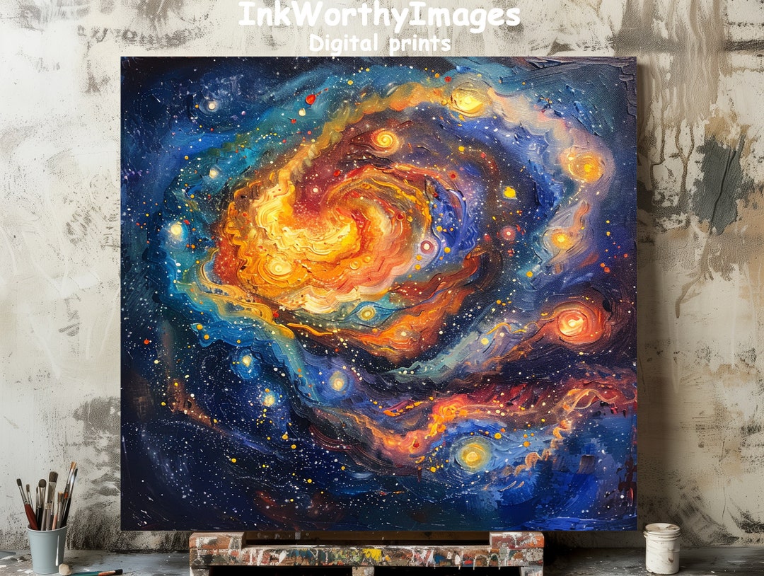 Stellar Vortex | Cosmic Swirl Abstract Art | Digital Print | Galactic ...