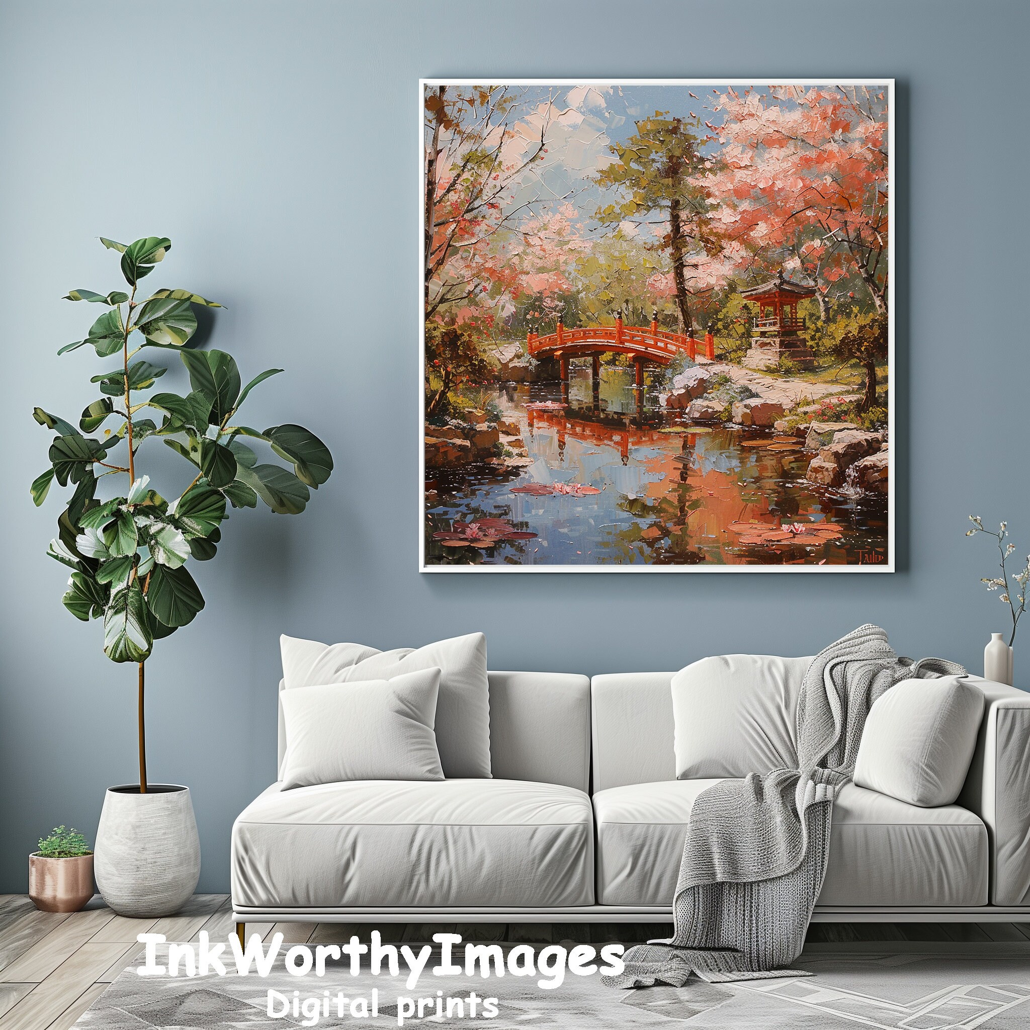 Sakura Serene Japanese Zen Garden | Tranquil Cherry Blossom Art ...