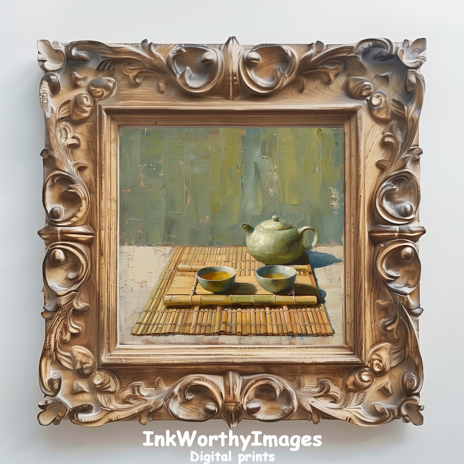 Zen Tea Ceremony Art Print | Tranquil Japanese Tea Set Decor | Serene ...
