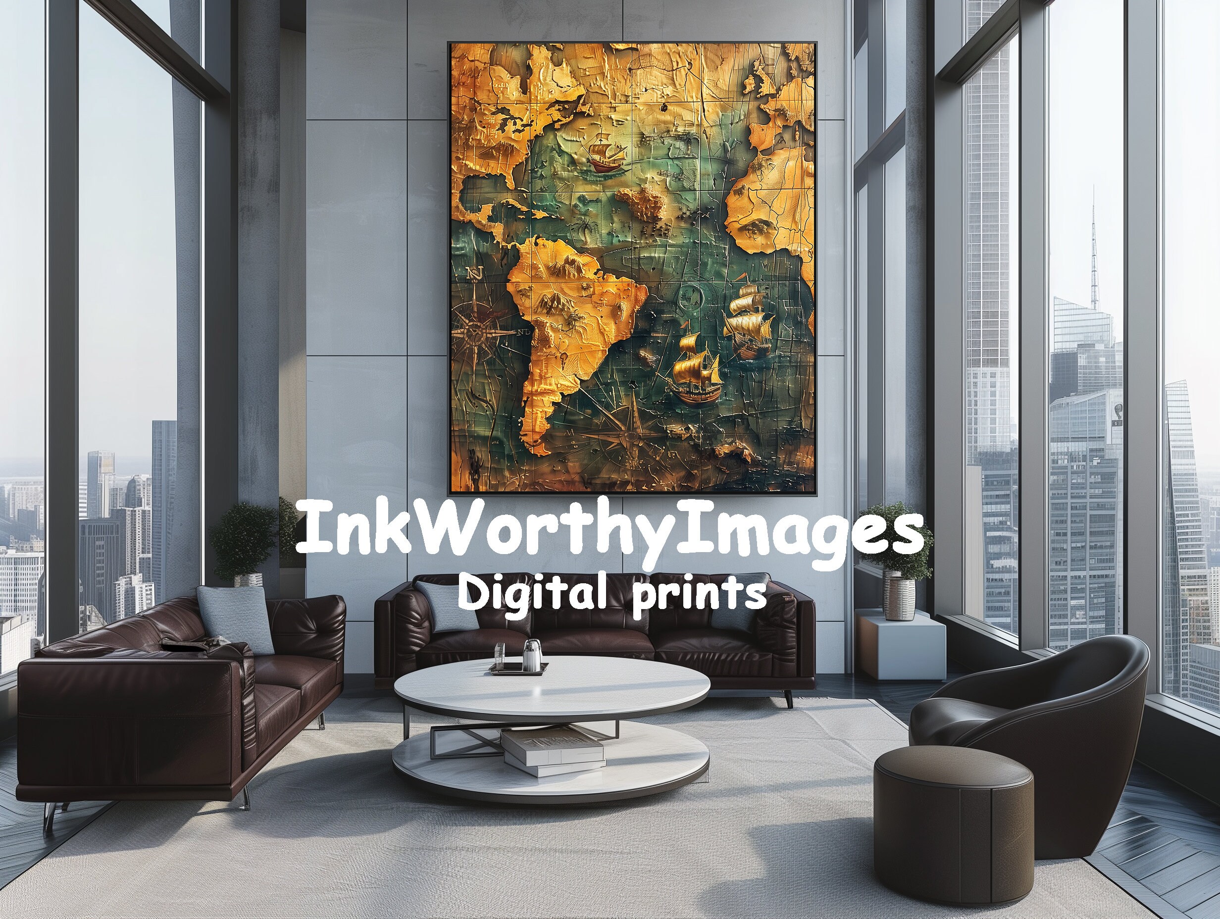 Vintage World Map Art | Digital Download | Printable Wall Art | Home ...