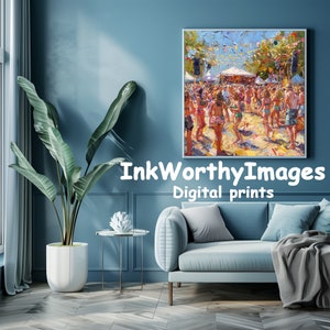 Lively Beach Festival | Colorful Summer Party Art | Vibrant Seaside ...