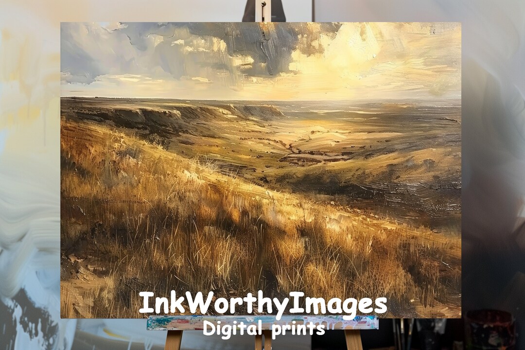 Golden Prairie Landscape | Serene Countryside View | Warm Sunset Fields ...