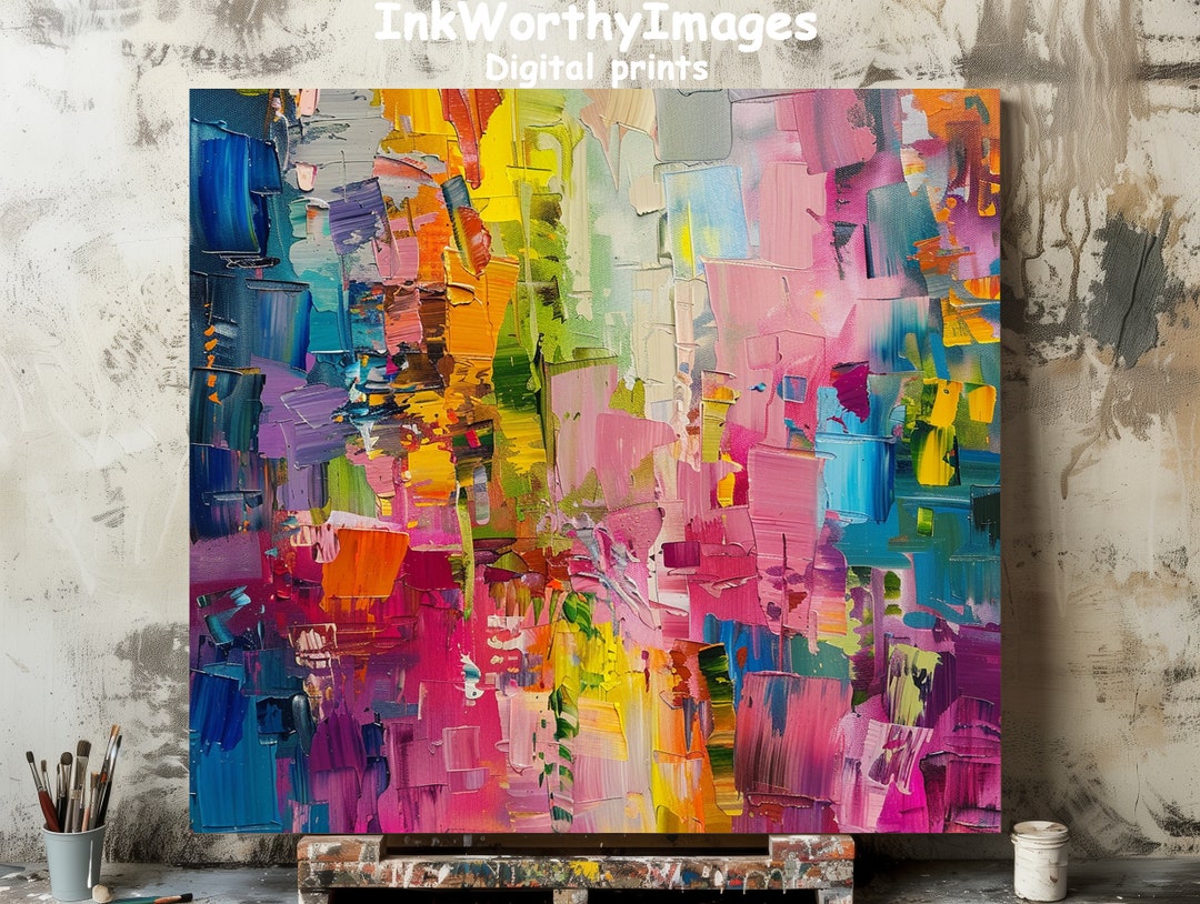 Harmonious Colors Painting | Abstract Palette Knife Art | Digital Print ...