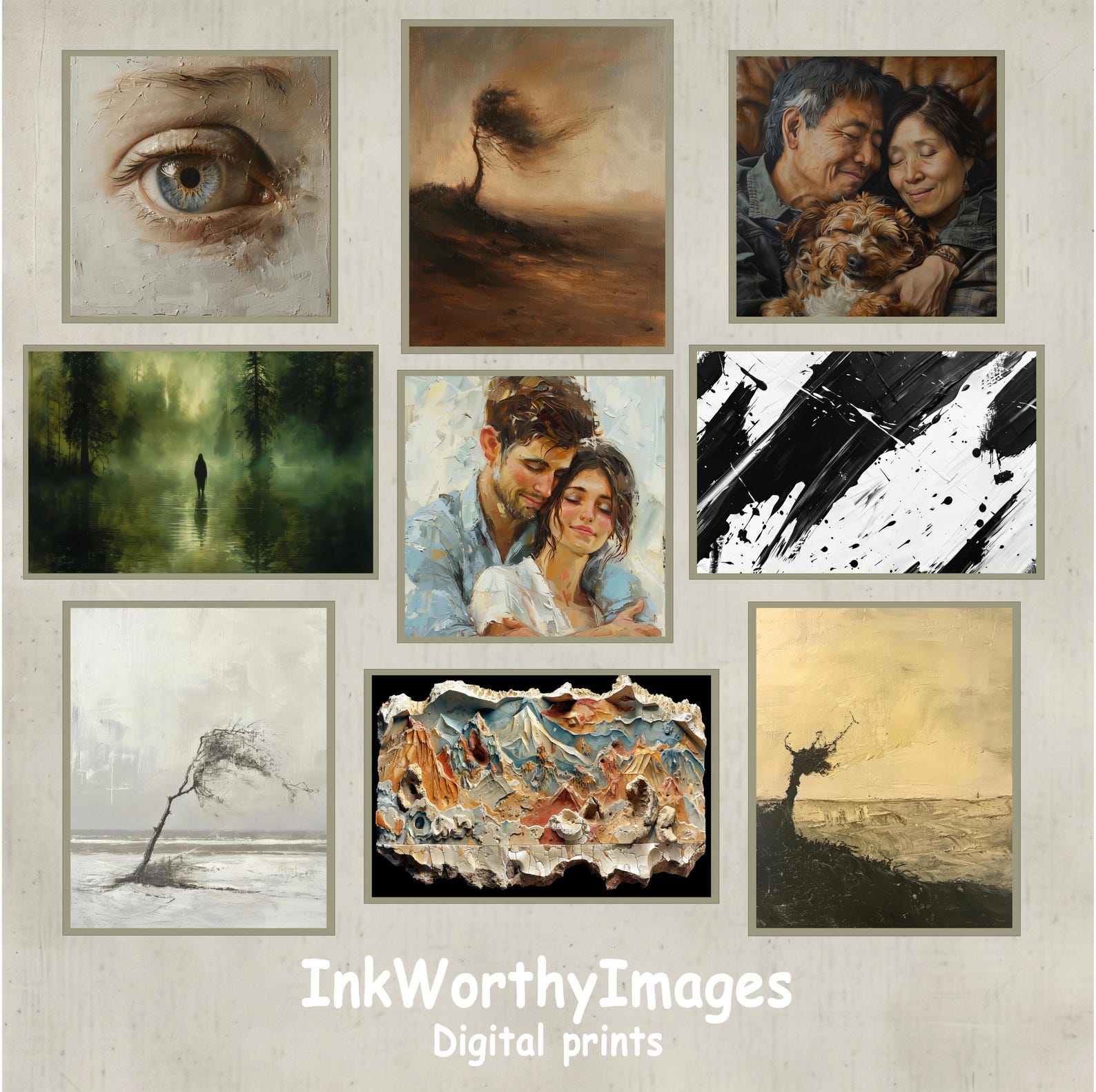 Eye Close-up Windblown Tree Elderly Couple Forest Reflection loving Couple Black and White ...