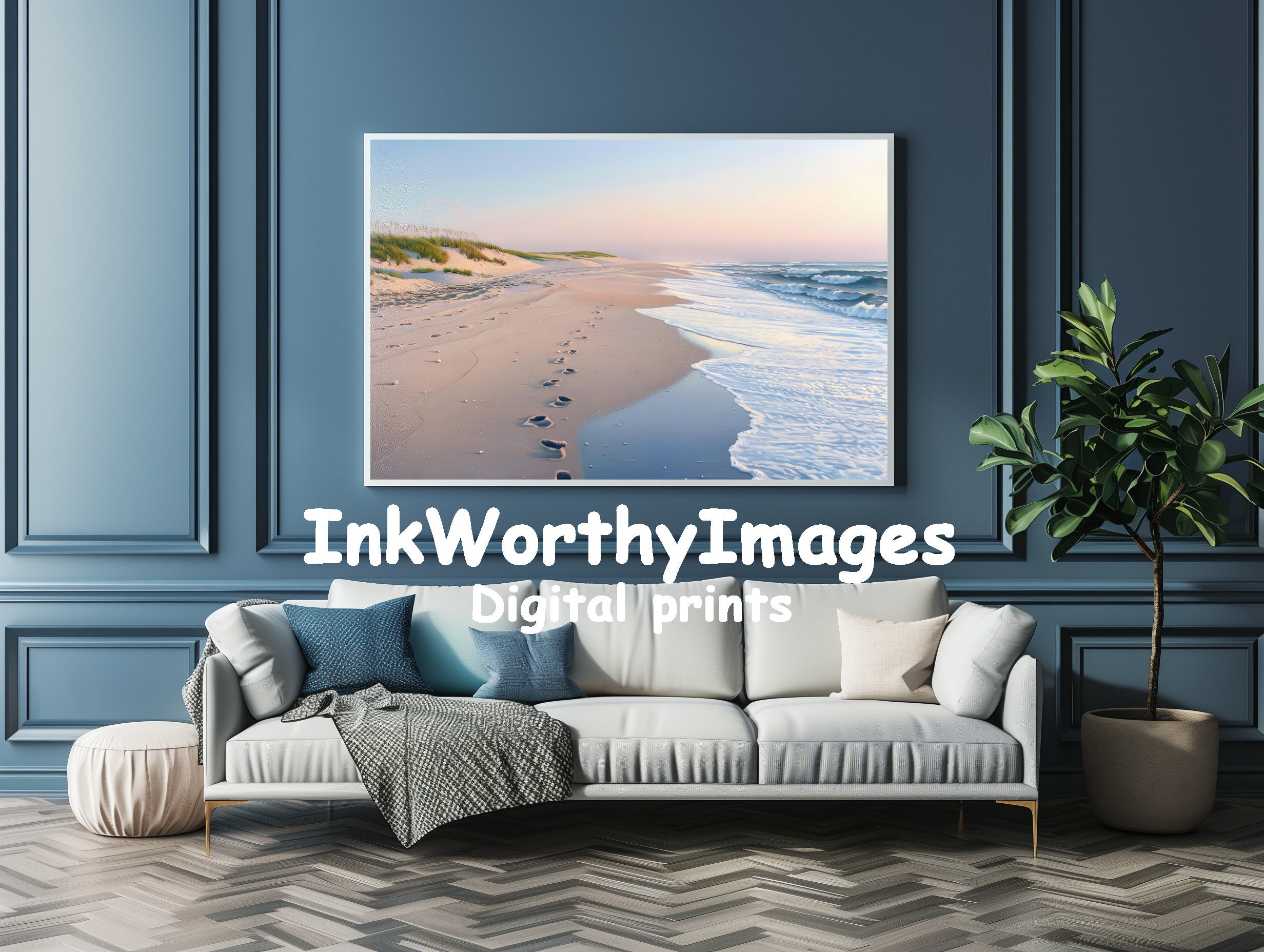 Calm Morning Beach Digital Download Coastal Wall Art Serene Beach ...
