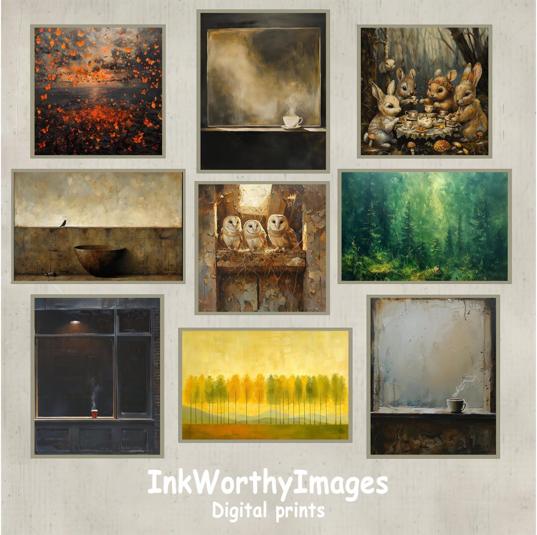 Whimsical Forest Animals Serene Nature Scenes Cozy Coffee Moments ...