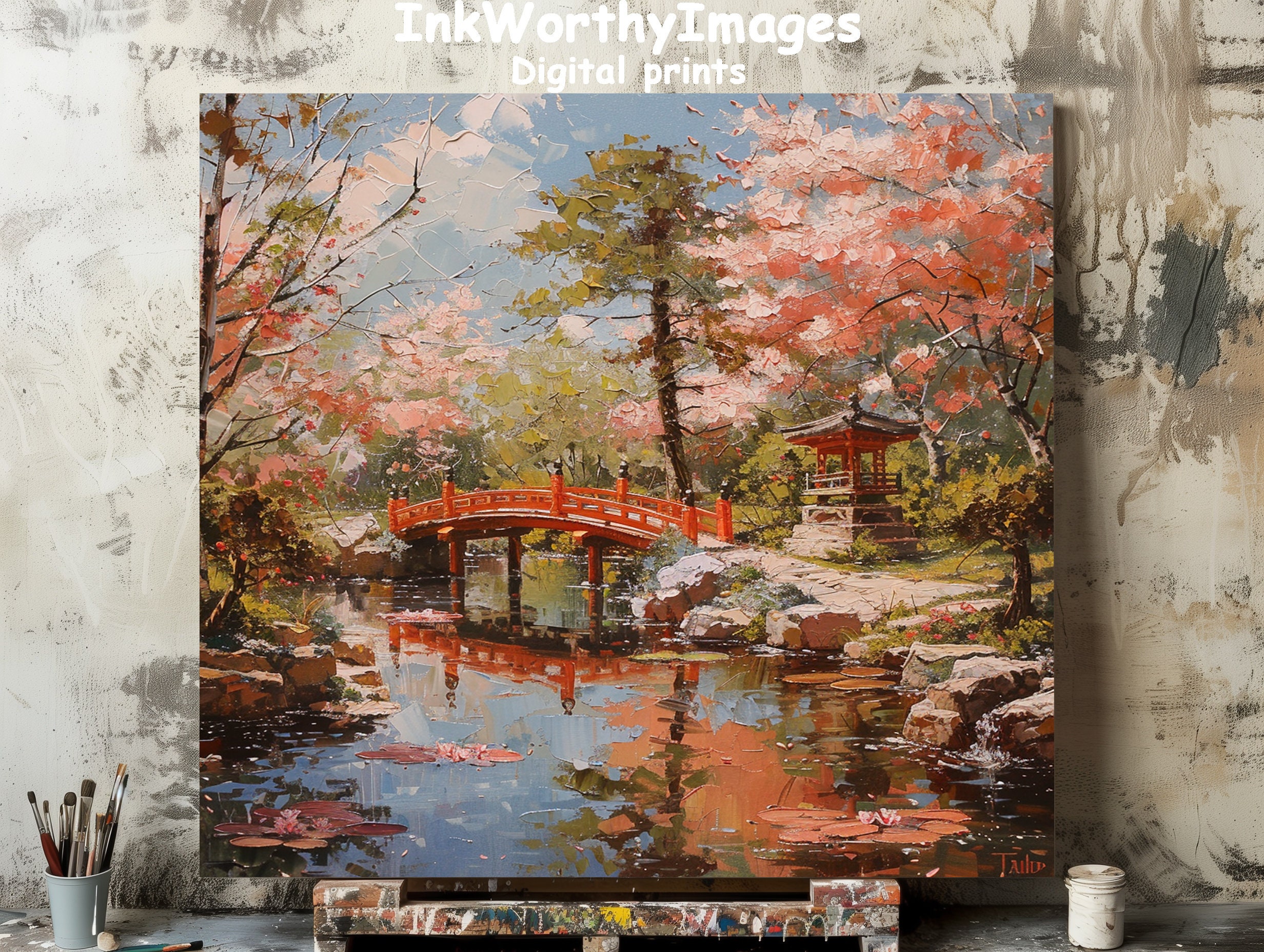 Sakura Serene Japanese Zen Garden | Tranquil Cherry Blossom Art ...