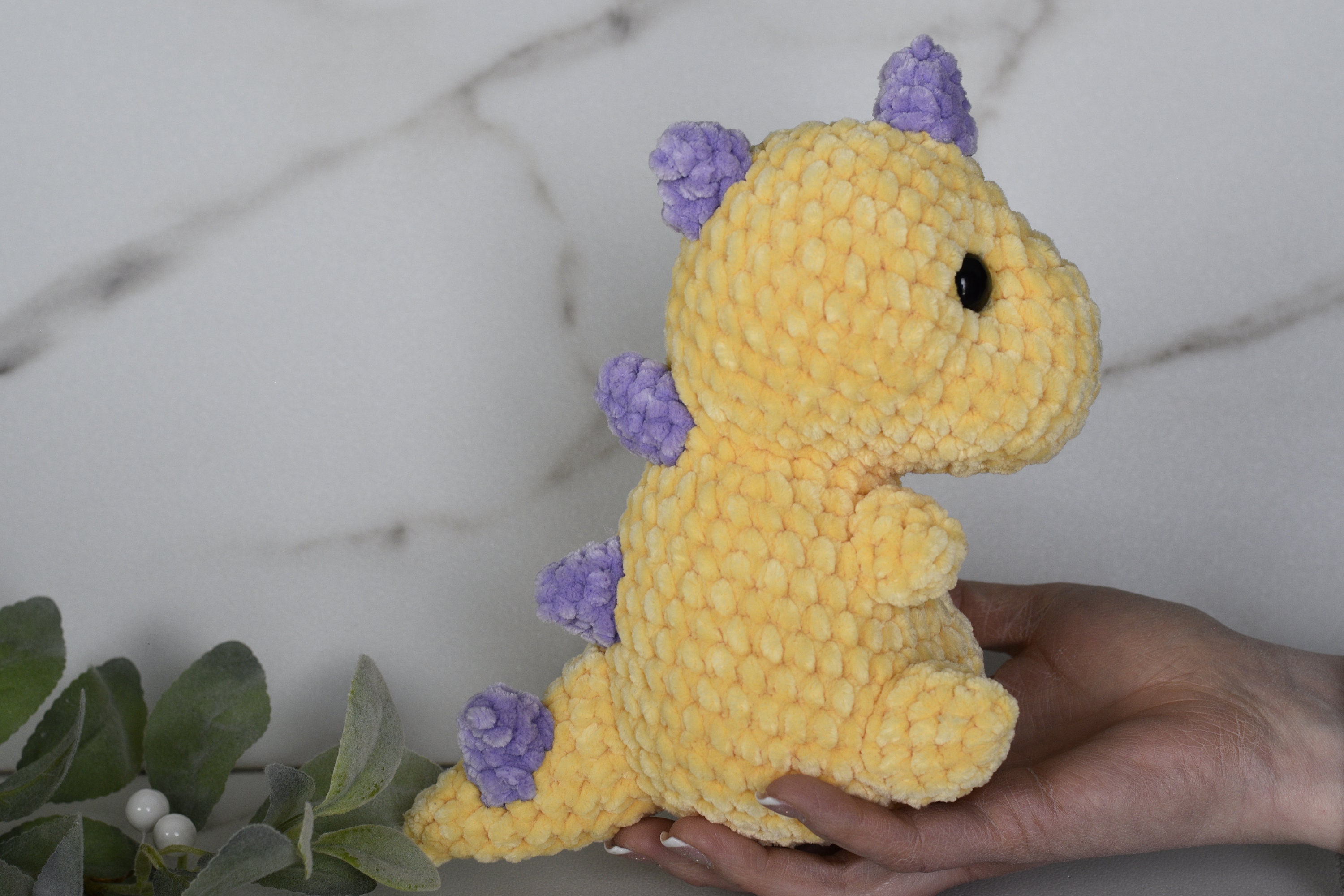 Yellow and Purple Crochet Dinosaur - Etsy