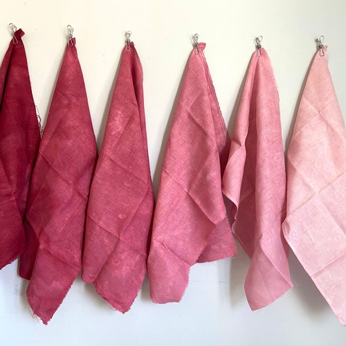 Hand Dyed Gradient Linen Bundle in Rust - Etsy