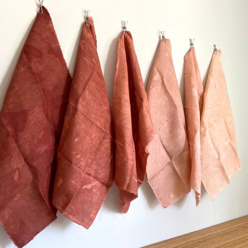 Hand Dyed Gradient Linen Bundle in Rust - Etsy