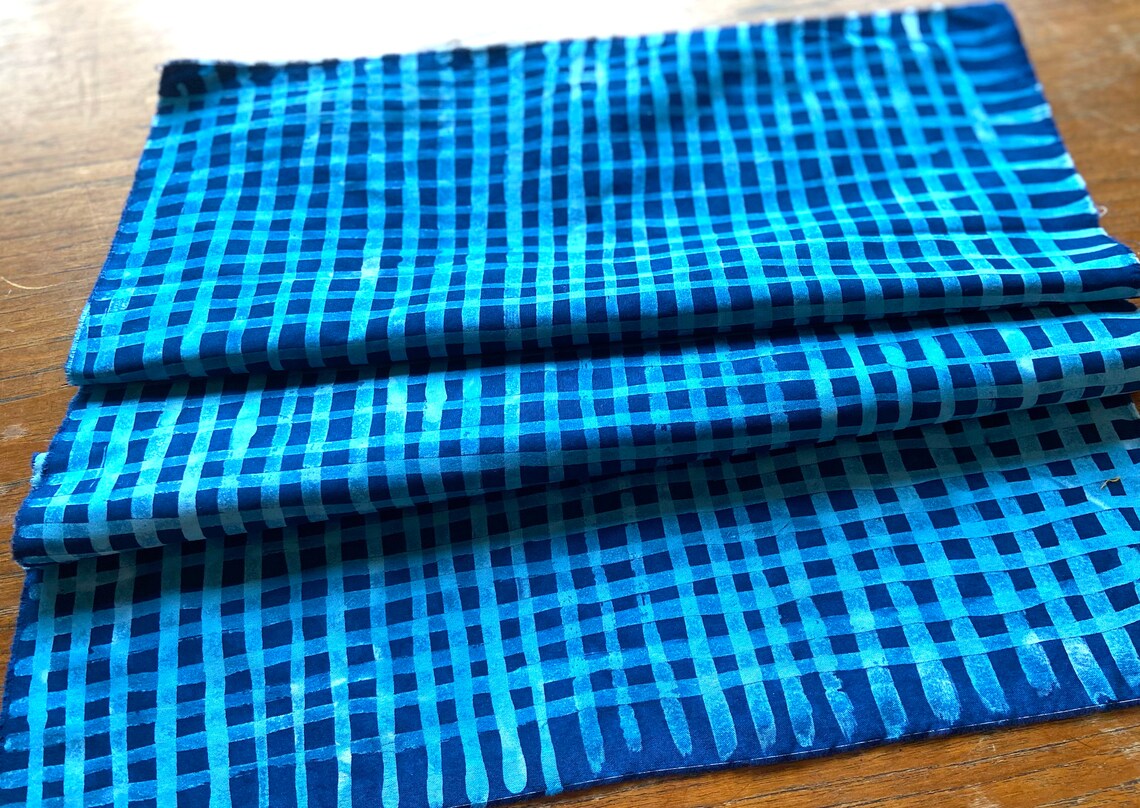 Cross Stripe Hand Dyed and Patterned Cotton Fabric in Pale - Etsy