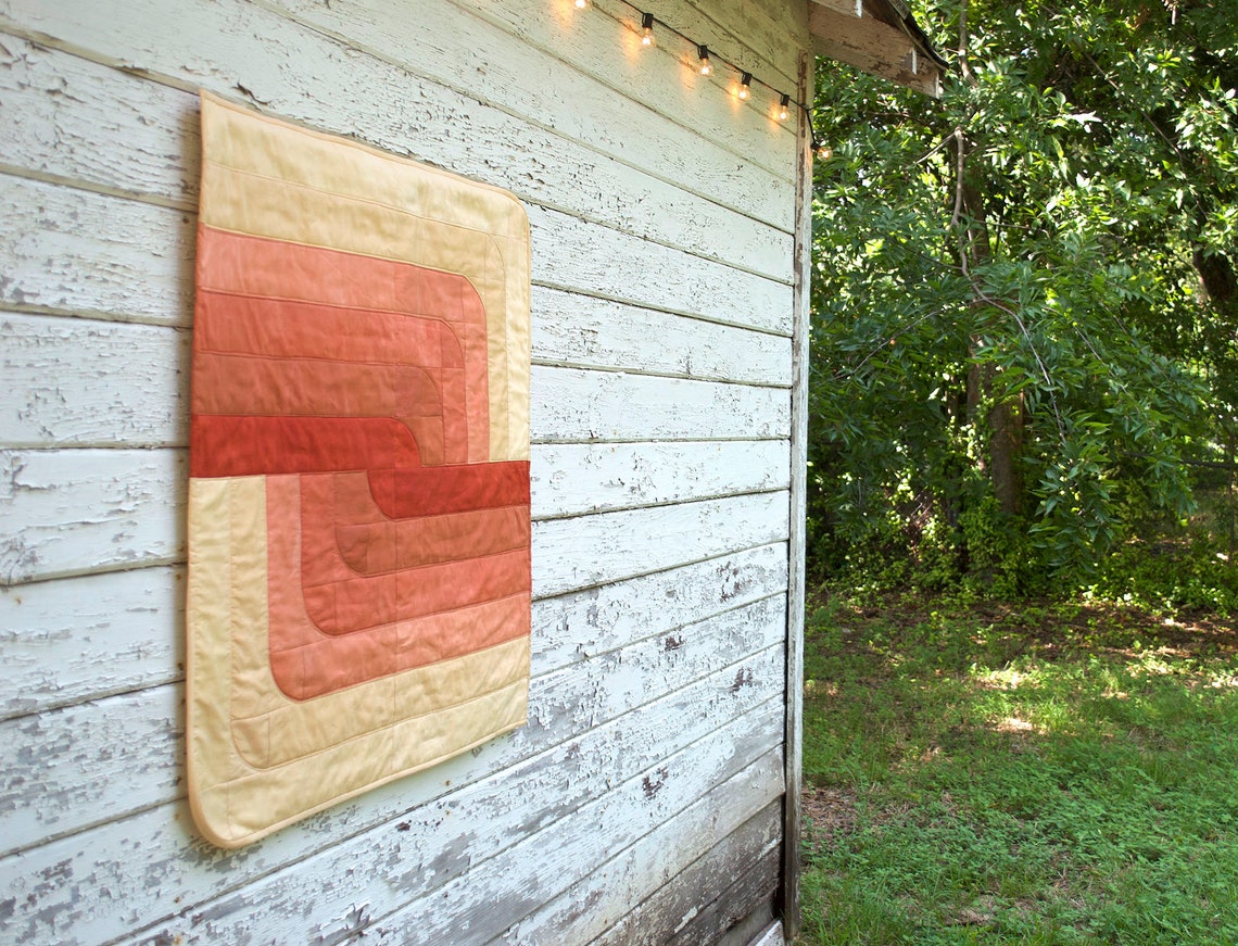 Coil Patchwork Quilt in Rust | Etsy