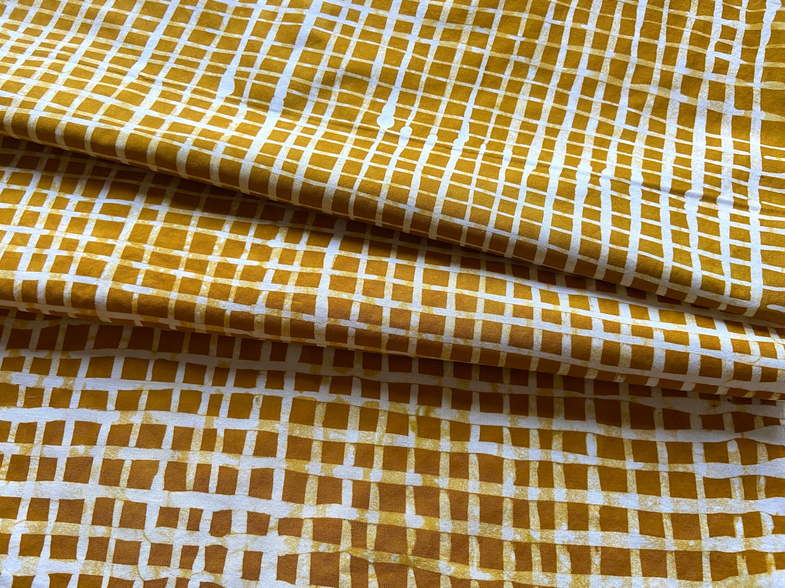 Cross Stripe Hand Dyed and Patterned Cotton Fabricin White and - Etsy UK