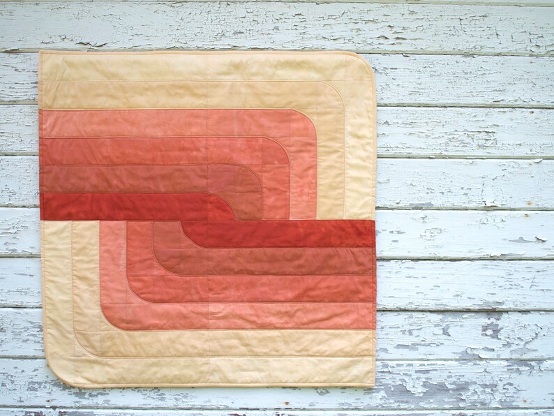 Coil Patchwork Quilt in Rust | Etsy