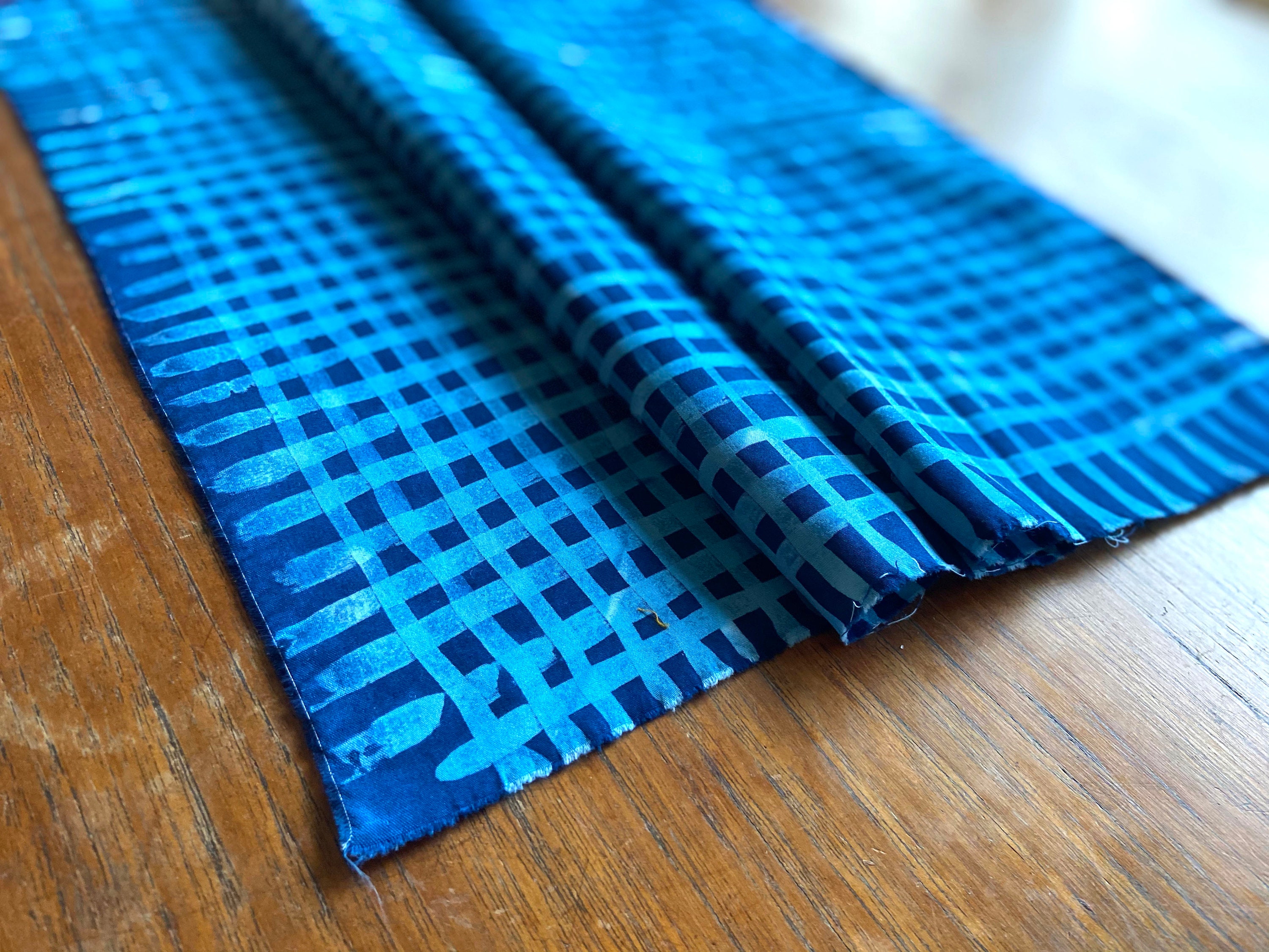 Cross Stripe Hand Dyed and Patterned Cotton Fabric in Pale | Etsy