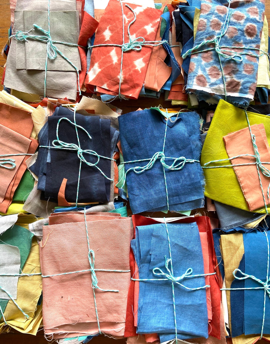 Hand Dyed Linen and Cotton Scrap Bundles - Etsy