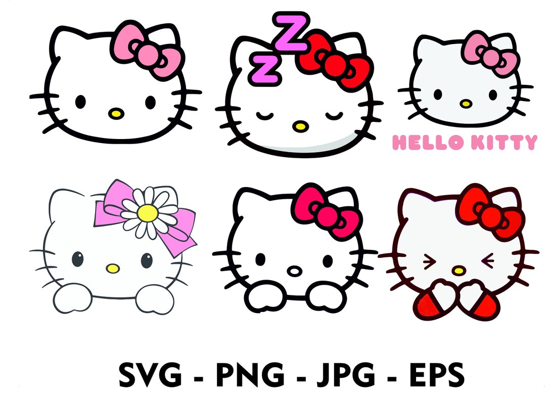 Kawaii Kitty Svg, Kawaii Kitty Svg Bundle, Cute Cat Svg, Kitty Svg ...