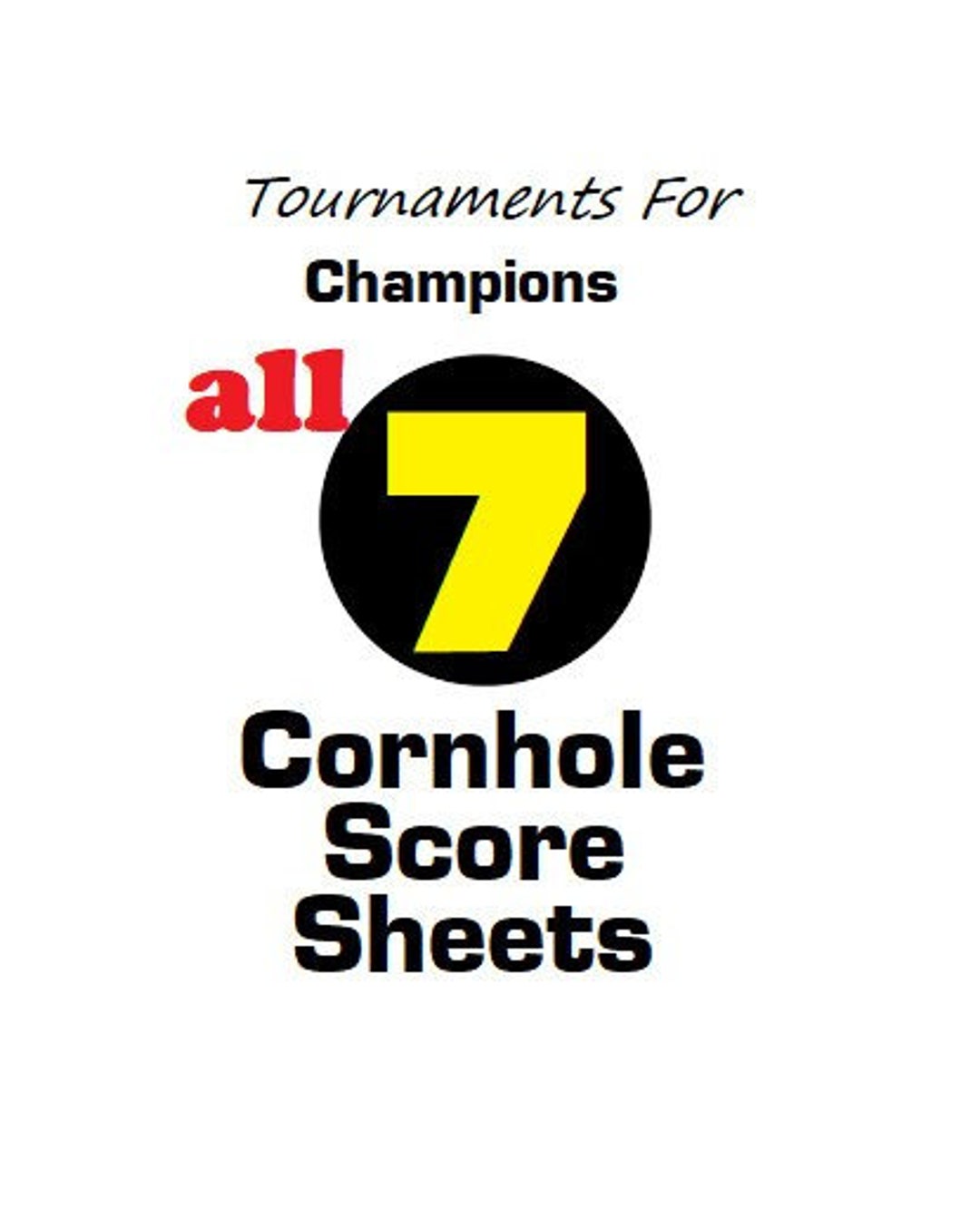 CORNHOLE SCORE Sheets - ALL 7 - All in 1 Location - Etsy