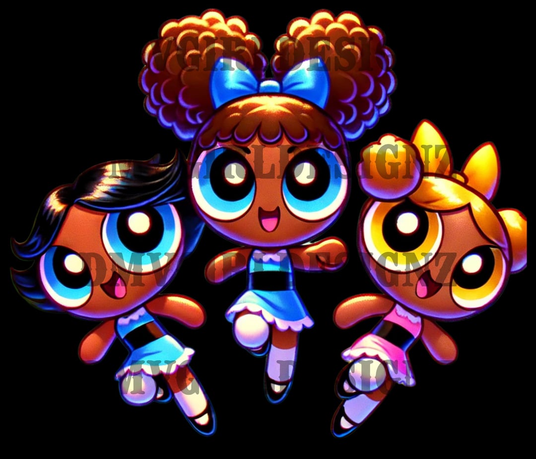 Black Powerpuff Girls - 28x20 Cutout - Digital File ONLY - Etsy
