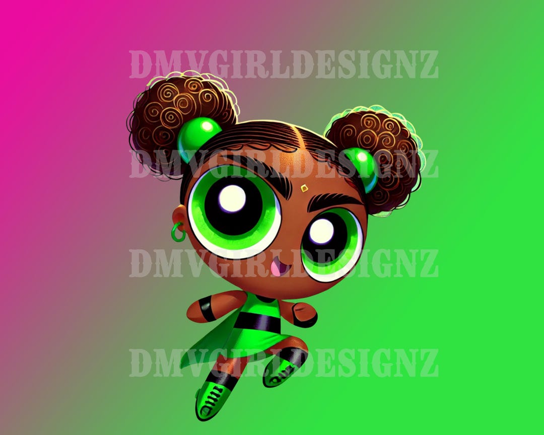 Black Power Puff Girl - GREEN ONLY - Fanart - Etsy