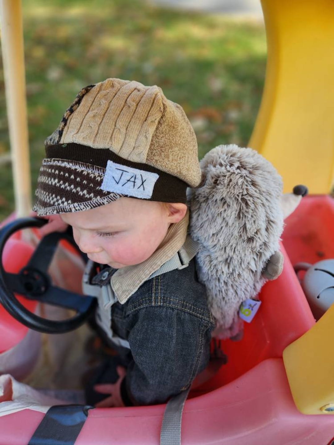 Jax Hat Child Size - Brown and White Hat - Sweater and Fleece Hat ...