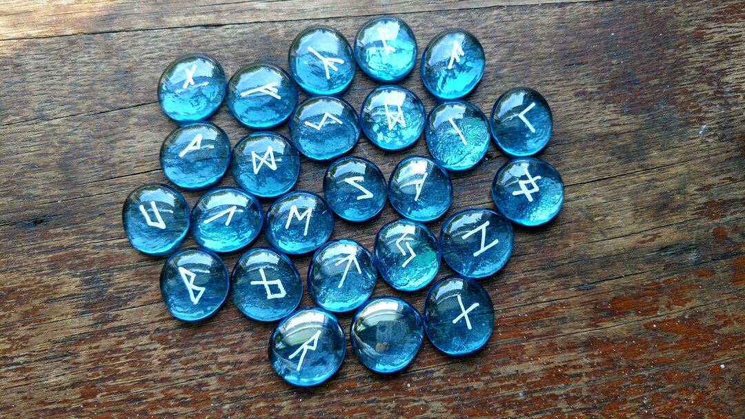 Elder Futhark Rune Set – Frozen Frost in Blue - Etsy
